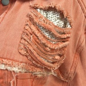 POL | Jackets & Coats | Oh So Loved Denim Jacket In Peach | Poshmark